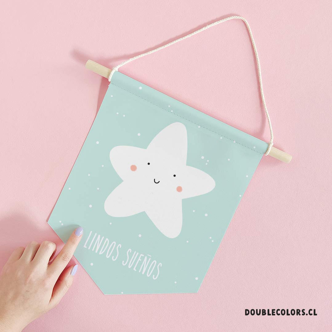 Banderines de tela gatito, perro y conejo — DoubleColors