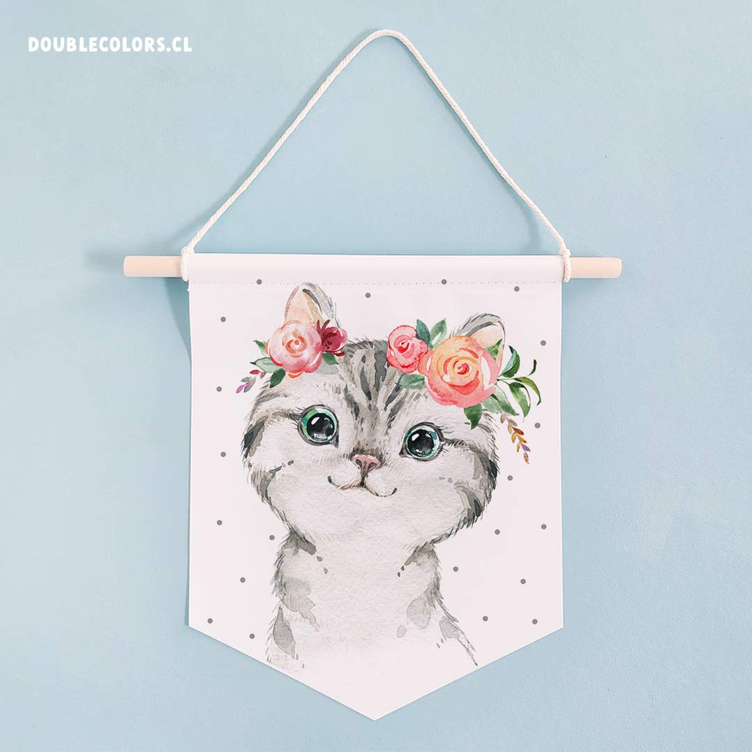 Banderines de tela gatito, perro y conejo — DoubleColors