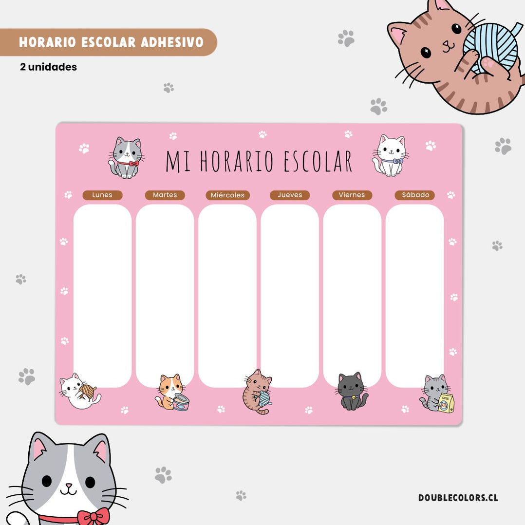 Horario escolar "Gatitos M1" — DoubleColors