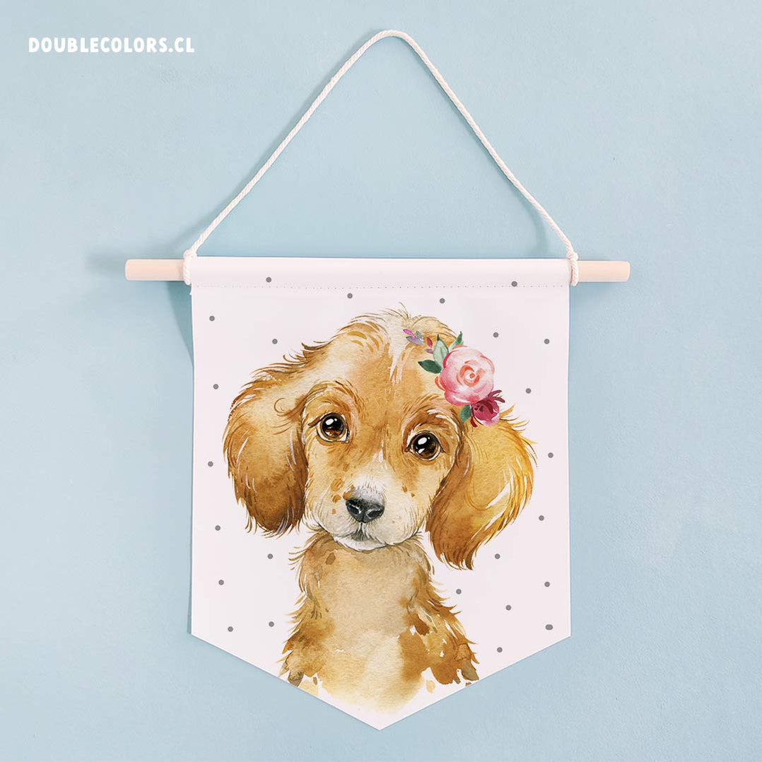 Banderines de tela gatito, perro y conejo — DoubleColors