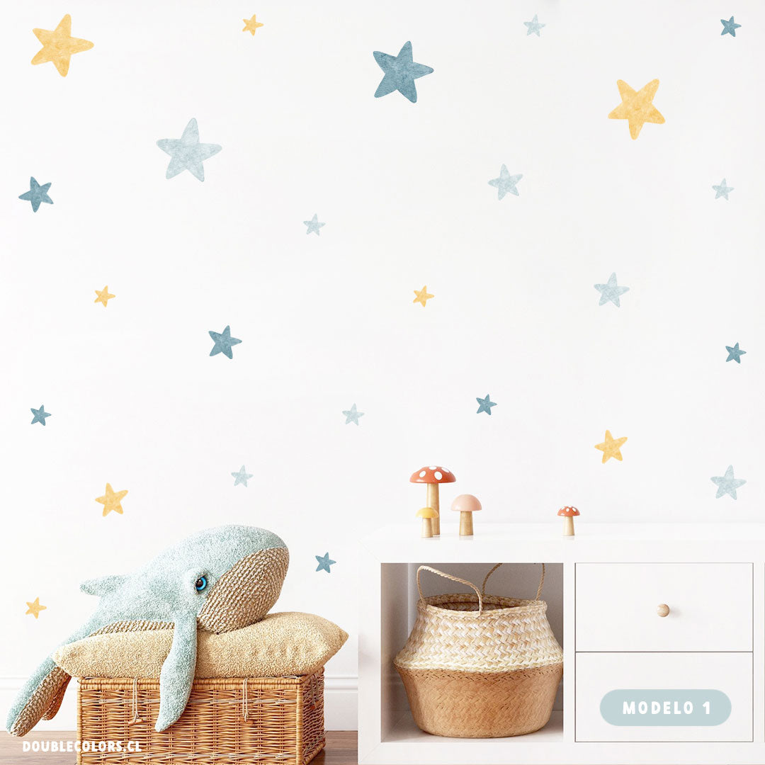 Estrellitas de acuarelas adhesivas — DoubleColors